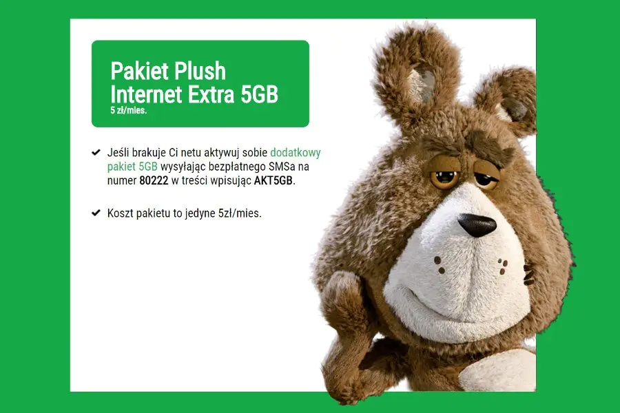 Pakiet Plush Internet Extra 5 GB za 5 zł | Komórkomat.pl